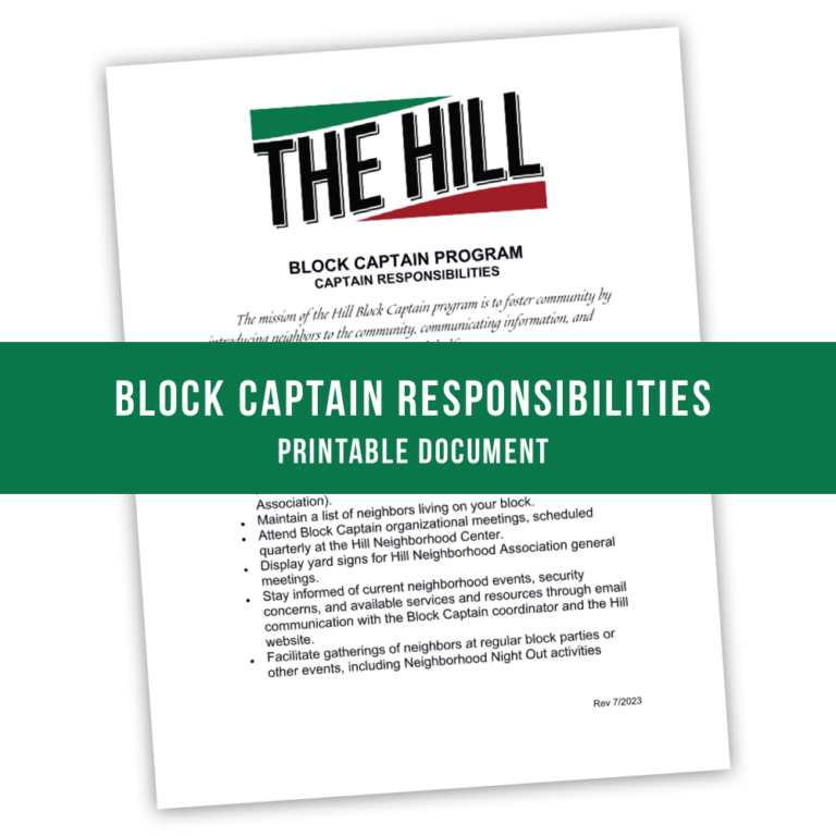 Block Captain Program - The Hill St. Louis